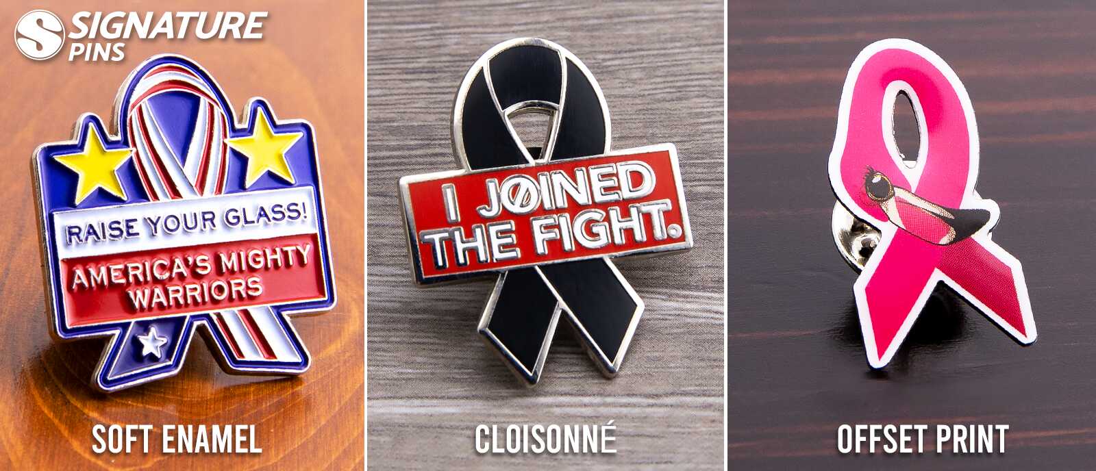 Awareness Ribbon Pins - Signature Pins